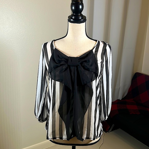 iris | Tops | Iris La Sheer Big Bow Sheer Blouse | Poshmark